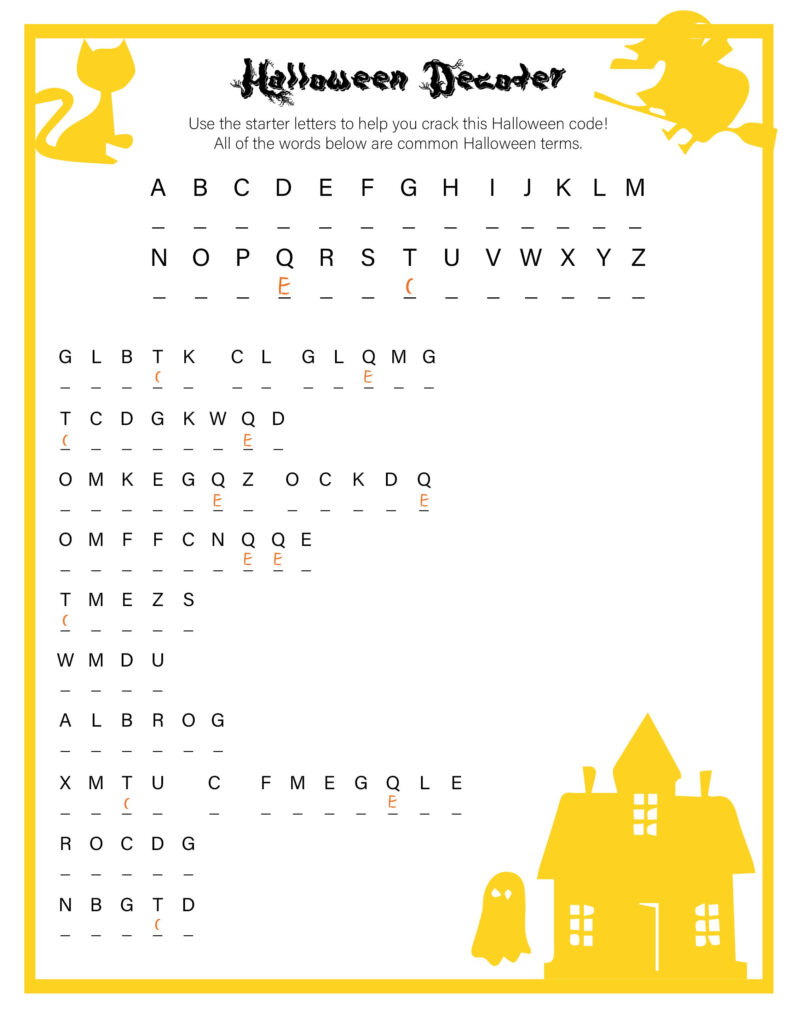 Free Printable Halloween Worksheets For Middle School Printable