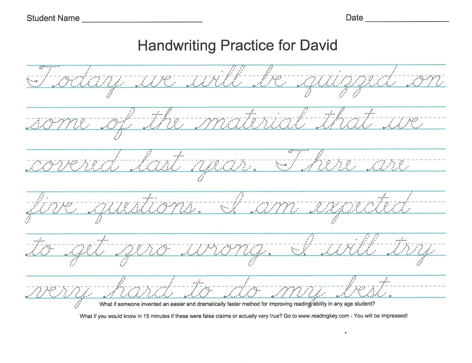 Free Printable Handwriting Name Worksheets Printable Worksheets