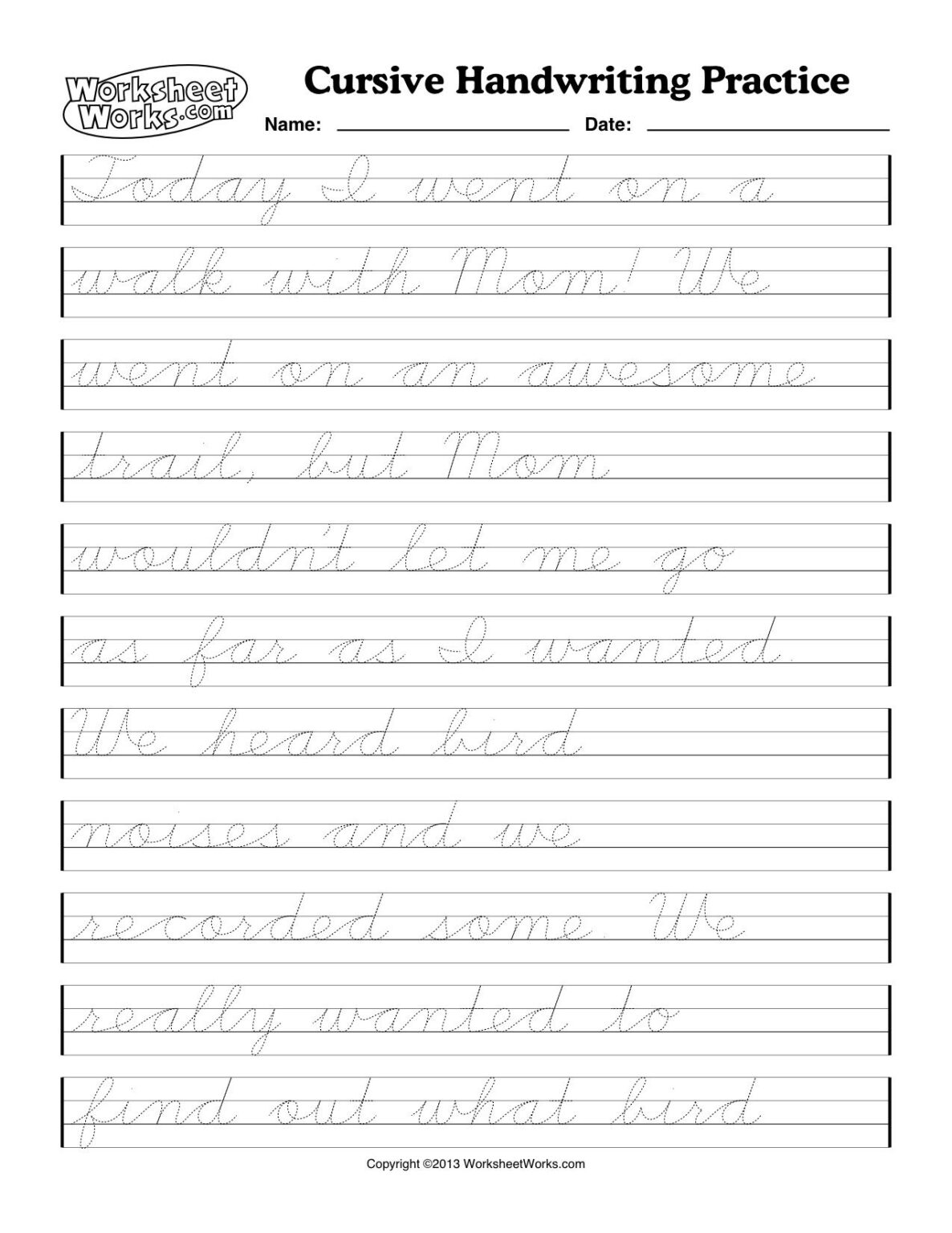 free printable cursive name worksheets | Printable Worksheets