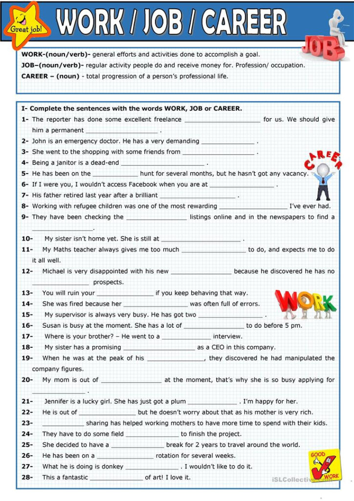 Job Skills Worksheets
