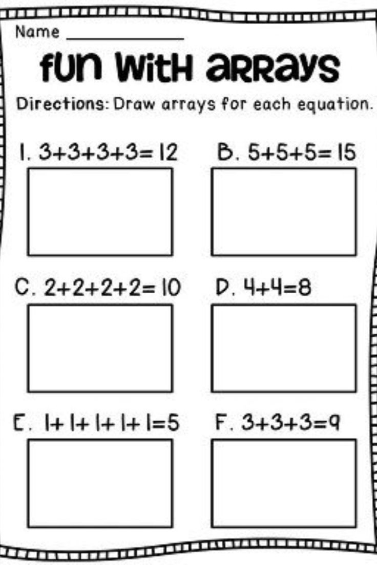 Free Printable Array Worksheets | Printable Worksheets