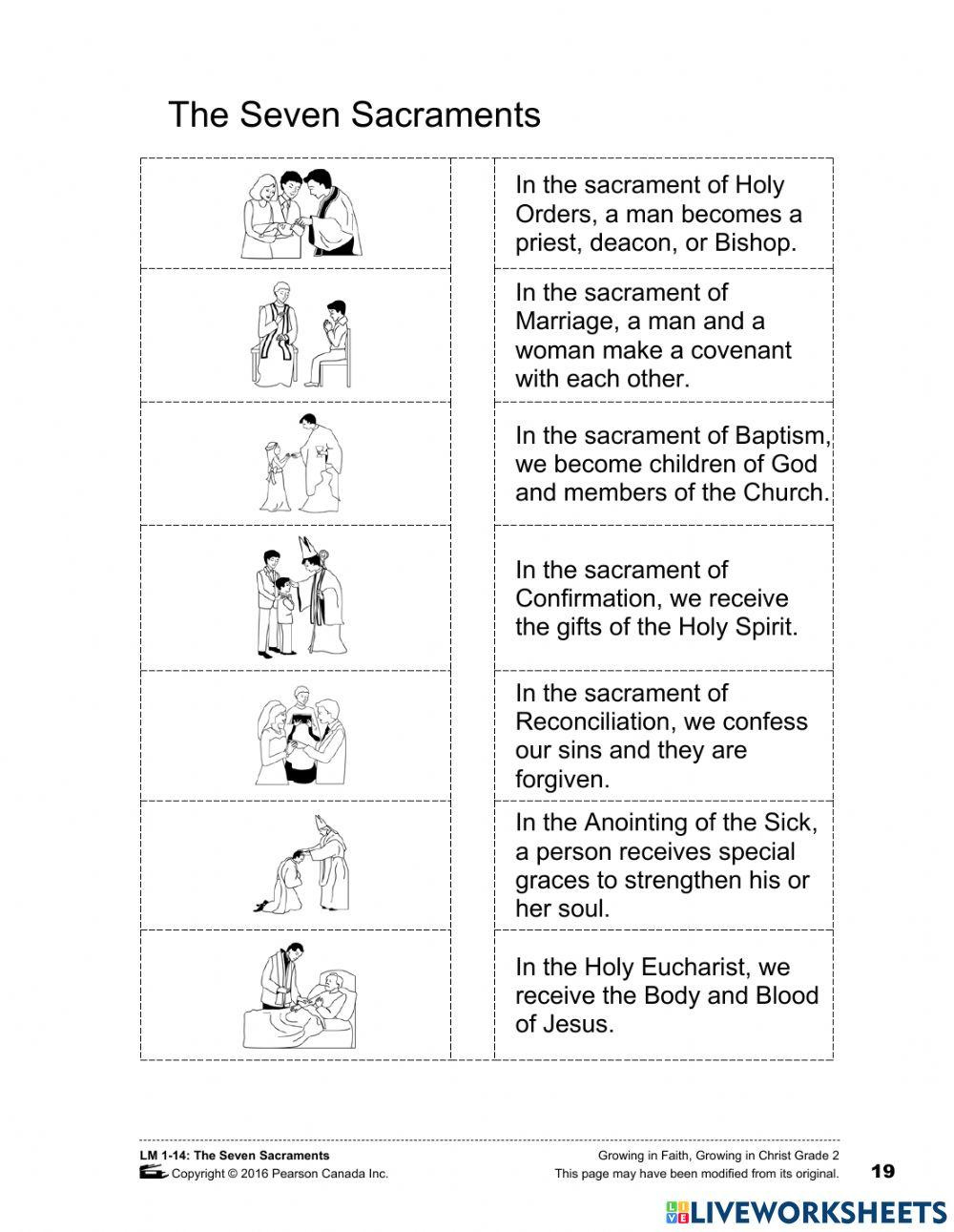 Free Printable 7 Sacraments Worksheets | Printable Worksheets