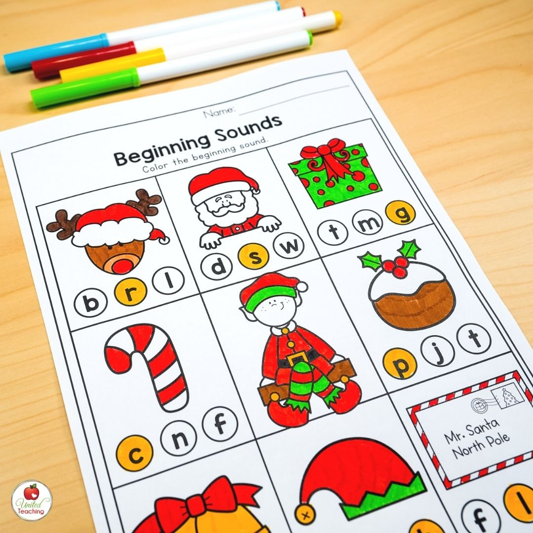 Christmas Phonics Worksheets For Kindergarten | Printable Worksheets